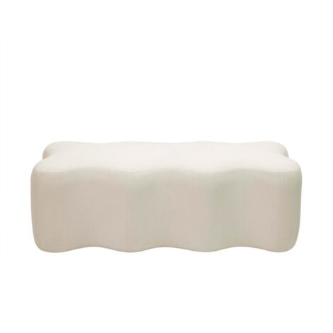 Archie Upholstered Bench in Linen - Plywood/Recycled Fabric - L53.8 x ...