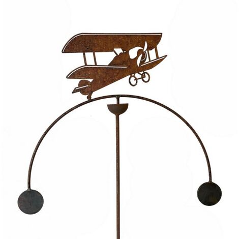 Tiger Moth Double Wind Rocker - W54 x H148.5 cm - Bare Metal/Ready to Rust