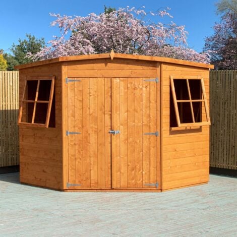 Corner Shed Double Doors Tongue and Groove Garden Shed Workshop Approx ...