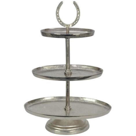 3 Tier Cake Stand - Nickel Plated - L19 x W38 x H56 cm