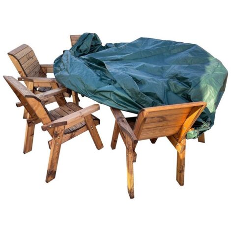 Deluxe Fitted Six Seater Round Table Set Cover