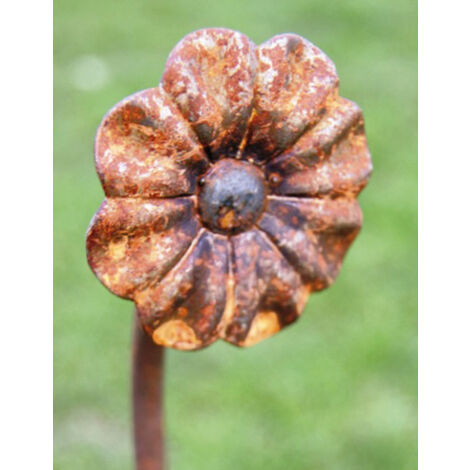 Pack of 3 Flower Pin Support 4Ft.Bare Metal Ready to Rust. Steel Garden ...
