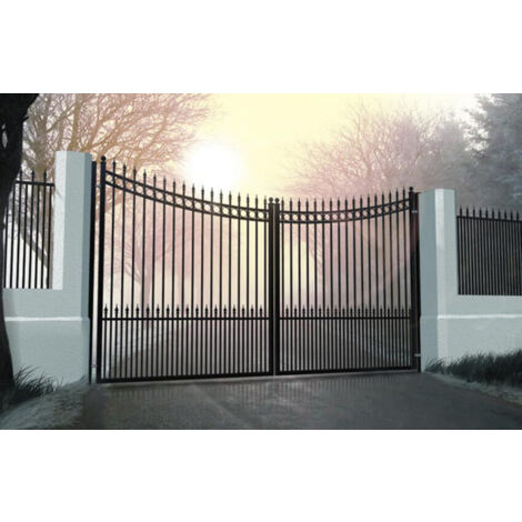 Double Swing Gate 3750x2000mm Black - Ornate Driveway with Full ...