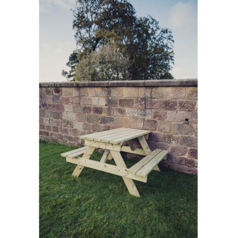Traditional Picnic Table - Timber - L139.5 x W143.5 x H76 cm ...