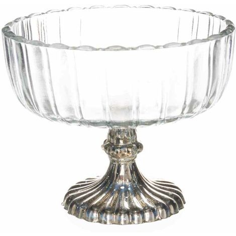 Small Fluted Display Bowl - Glass - L15 x W15 x H15 cm