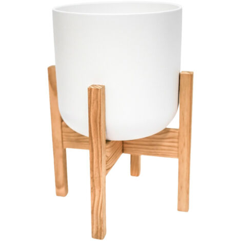 Lisbon Pot and Stand - Ceramic - D26 cm - White