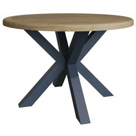 Small Round Dining Table - Oak - L120 x W120 x H78 cm - Blue