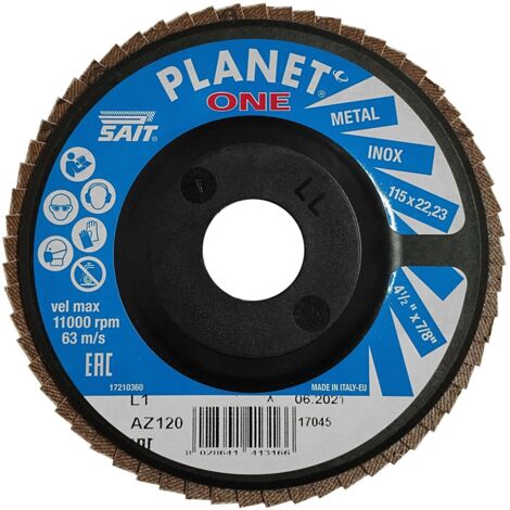 Sait PLANET ONE AZ disco abrasivo lamellare piano 115x22,23 grana 120