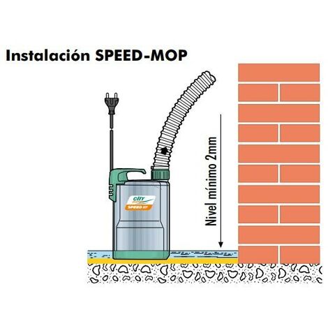 Bomba achique sumergible SPEED-MOP 0,5CV 6mts 4800 l/h Altura media 6 ...