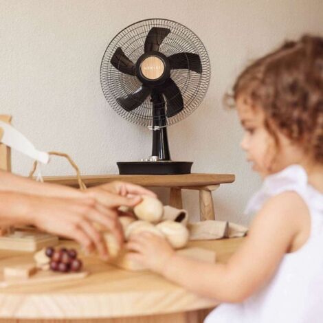 Newlux Ventilador de Sobremesa Madera Desk W500 5 Aspas (Ø 40cm)