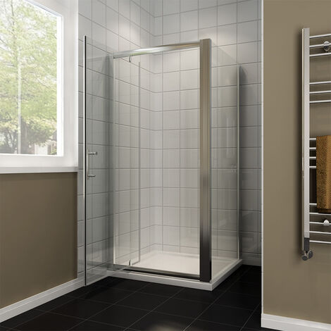 ELEGANT Modern Shower Enclosure 1000mm Pivot Shower Door Side Panel ...