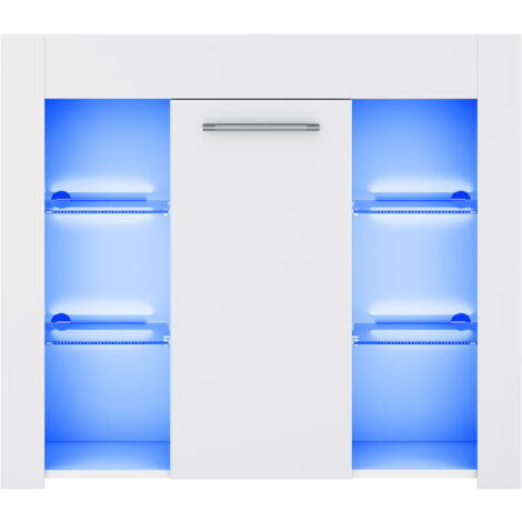 ELEGANT 83cm Display Cabinet Cupboard with Adjustable Glass Shelf RGB ...