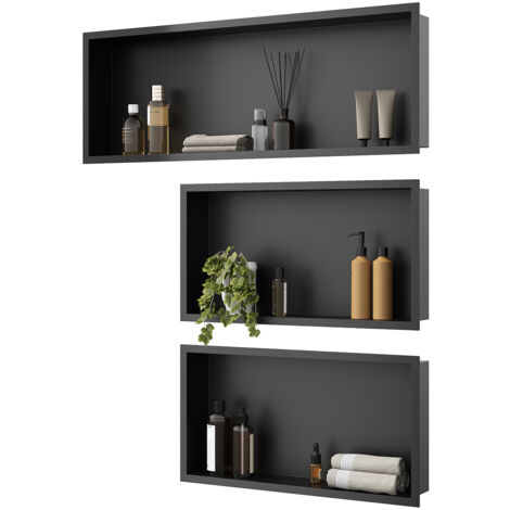 ELEGANT Shower Niche 304 Stainless Steel Wall Insert, Black Shower ...