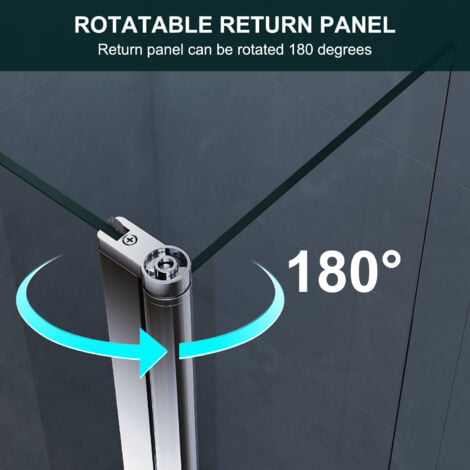 ELEGANT 1200 x 900 mm Walk in Wetroom Shower Enclosure Panel with Tray ...