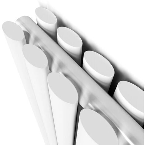 ELEGANT 1800 x 480mm Vertical Column Radiator White Oval Double Panel ...