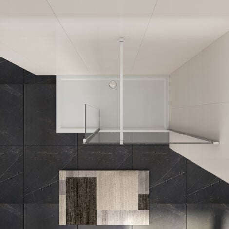 ELEGANT 800mm Easy Clean Walk In Wetroom Shower Screen Enclosure 8mm ...