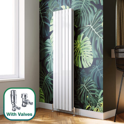 ELEGANT 1800 x 452 mm White Modern Tall Bar Radiator Double Flat Panel ...