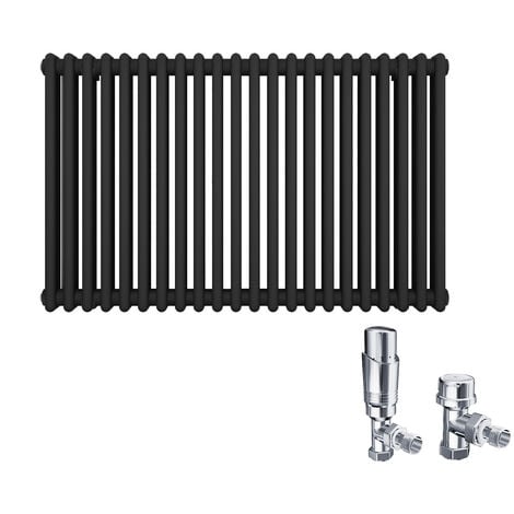 ELEGANT 600 x 1010 mm Traditional Radiator Anthracite Double Horizontal ...