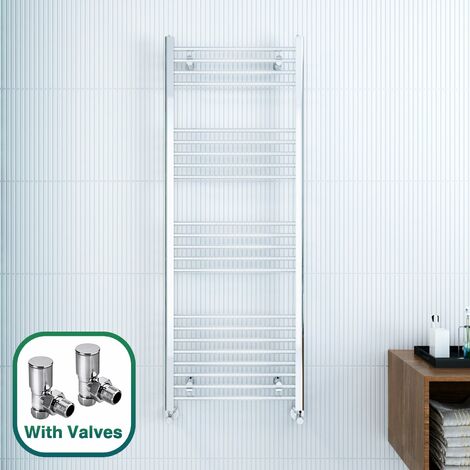 ELEGANT 1600 x 600mm Chrome Heated Towel Rail Designer Bathroom ...