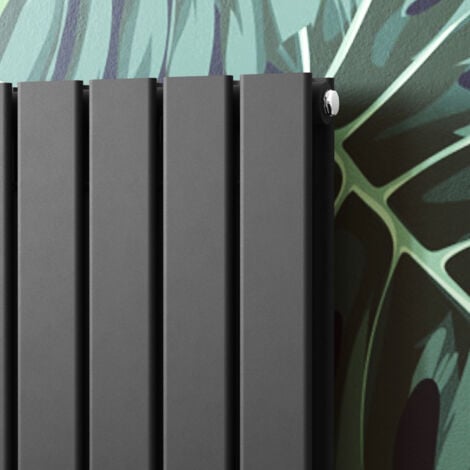 ELEGANT Anthracite Horizontal Radiator Double Flat Panel 600x1368mm ...