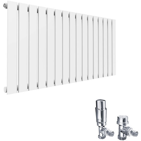 ELEGANT 600x1216mm White Designer Radiator Horizontal Flat Panel Single ...