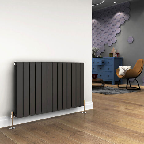 ELEGANT 600 x 988mm Anthracite Designer Radiator Horizontal Flat Panel ...