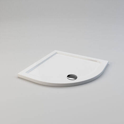 ELEGANT White Gloss Shower Tray Offset Quadrant Low Profile Shower Tray ...