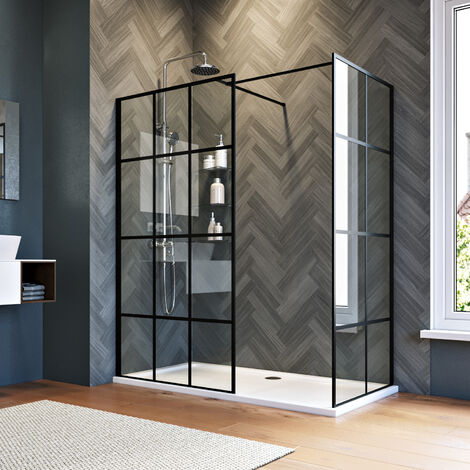 ELEGANT 1100mm Walk in Shower Screen Main Panel and Side Panel 700mm ...