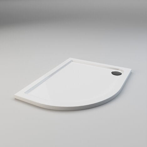 ELEGANT Quadrant Stone Shower Tray 1000 x 800 x 40 mm Gloss White ...
