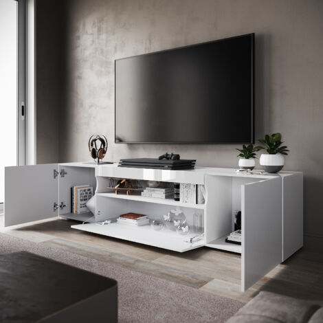 ELEGANT 2000mm LED TV Unit Stand Cabinet Modern TV Desk Living Room ...