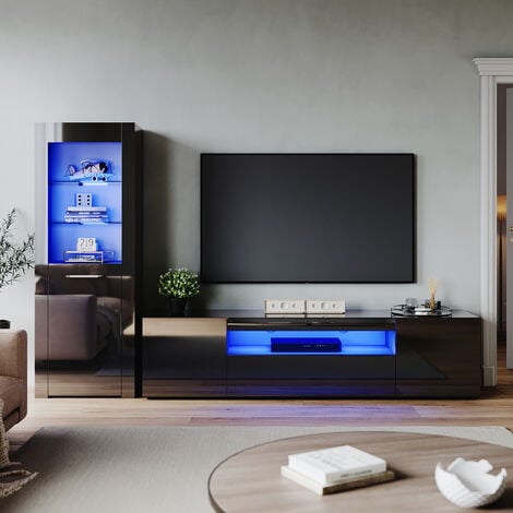 ELEGANT Living Room Home Furniture Set 2000mm LED TV Unit Stand Display ...