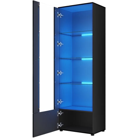 ELEGANT Modern Dispaly Cabinets Living Room Set with RGB LED Lights ...