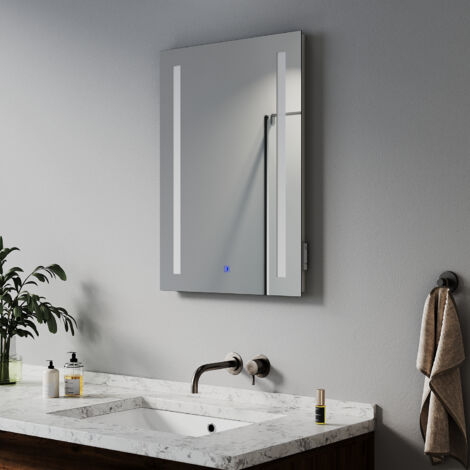 ELEGANT Anti-foggy Wall Mounted Bathroom LED Mirror 500 x 700mm with ...