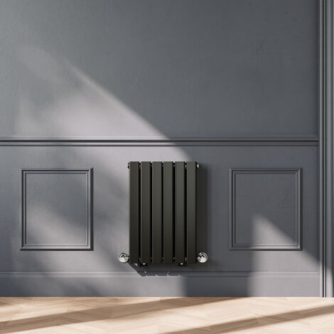 ELEGANT Black Flat Panel Central Heating Radiator with Anthracite ...