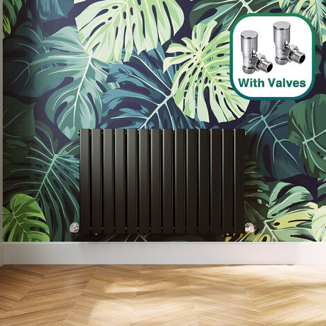 ELEGANT Modern Black Flat Panel Central Heating Radiator 600 x 952mm ...