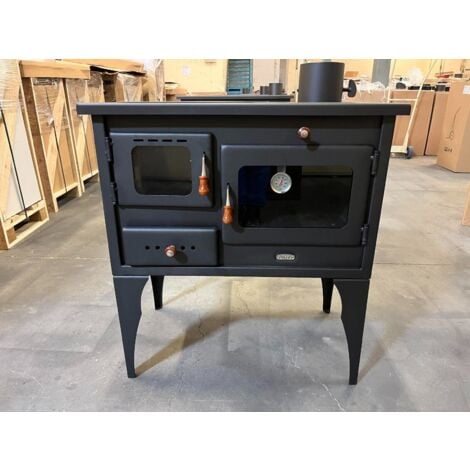 Cocina de leña Prity 1P34L con placa superior metálica - 10.1 kW, Potente y Funcional