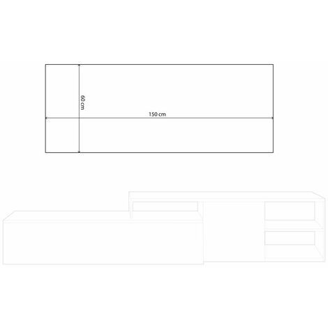 Cuadro artesanal rectangular Tiempo 150x60