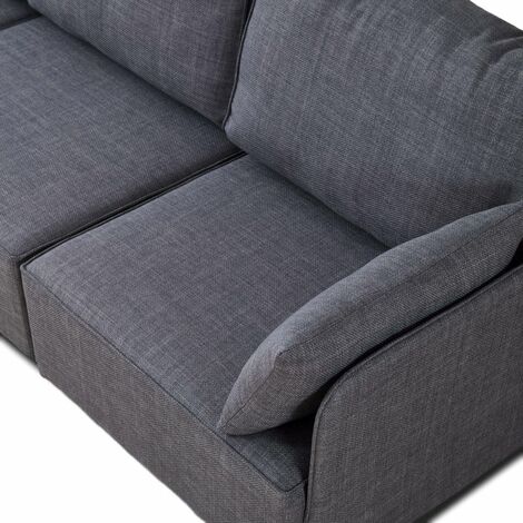 Sofá modular con chaiselongue 2 plazas y brazos Cubiq Gris (ancho) x 93cm (alto)