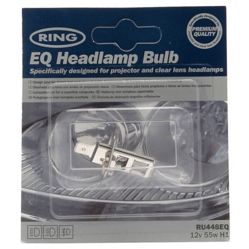 Ring Automotive LTD H1 Headlamp RU448EQ 12V 55W P14.5s Clear Bright ...