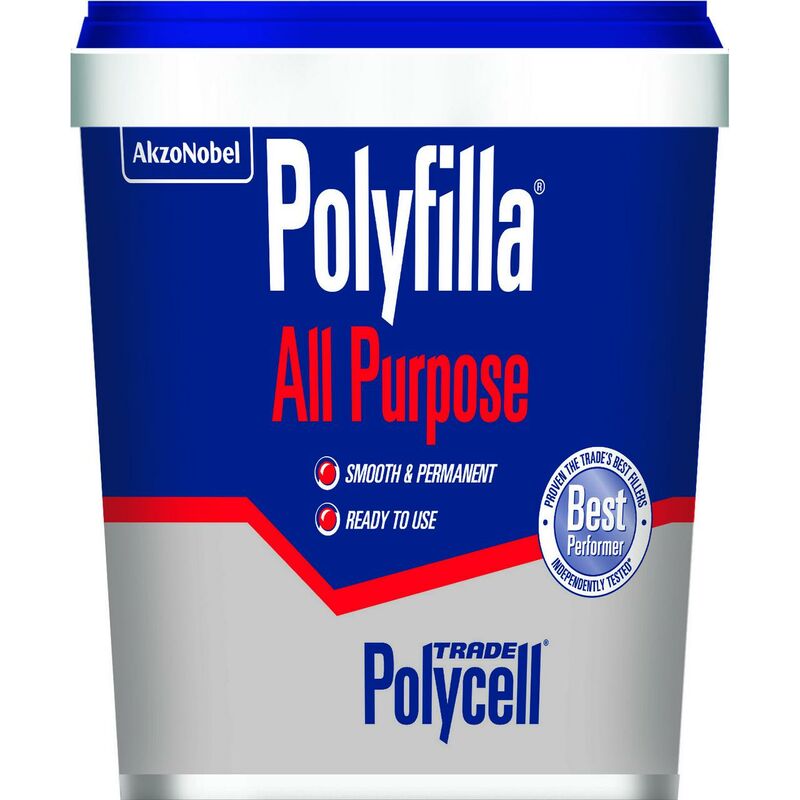 Polycell Trade All Purpose Polyfilla Filler - Ready Mixed Tub - 1 Kg