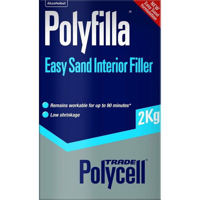 Polycell Trade Easy Sand Polyfilla - Interior Filler - 2 Kg