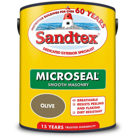 Sandtex 15 Year Microseal Smooth Masonry - Olive - 5L