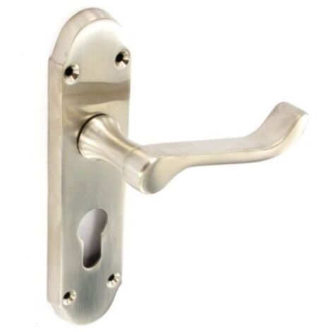 Securit BN Shaped Euro Lock Handles 48mm C/C (Pair) 170mm