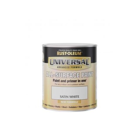 Rust-Oleum Universal All Surface Brush on Paint - Satin - White - 250ml