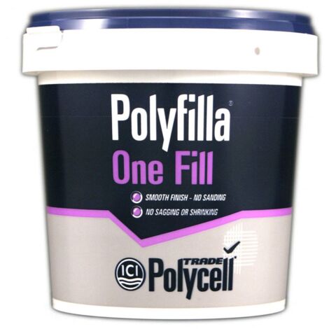 Polycell Trade Polyfilla One Fill Filler - Ready Mixed Tub - 1L