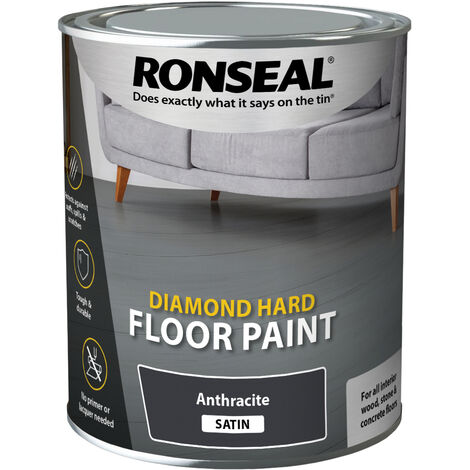 Ronseal Diamond Hard Floor Paint - Satin - Anthracite - 750ml