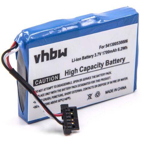 vhbw batteria compatibile con Becker Ready 50 LMU Plus+ navigatore GPS (1700mAh, 3,7V, Li-Ion)