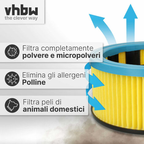 vhbw filtro a pieghe piatte compatibile con Metabo AS 1200, AS 20 L ...