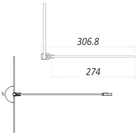 Orbit S8 Black Flipper Glass Panel 275mm Wide - 8mm Clear Glass