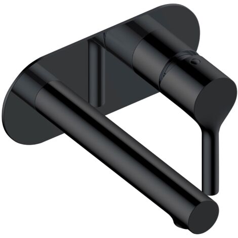 RAK Sorrento Matt Black Wall Mounted Basin Mixer Tap with Back Plate ...